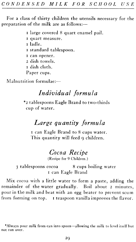 Nutrition and Health: Condensed Milk